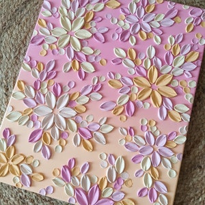 Textured Painting. Texture Floral Art. Textured Flower Painting. Wall ...