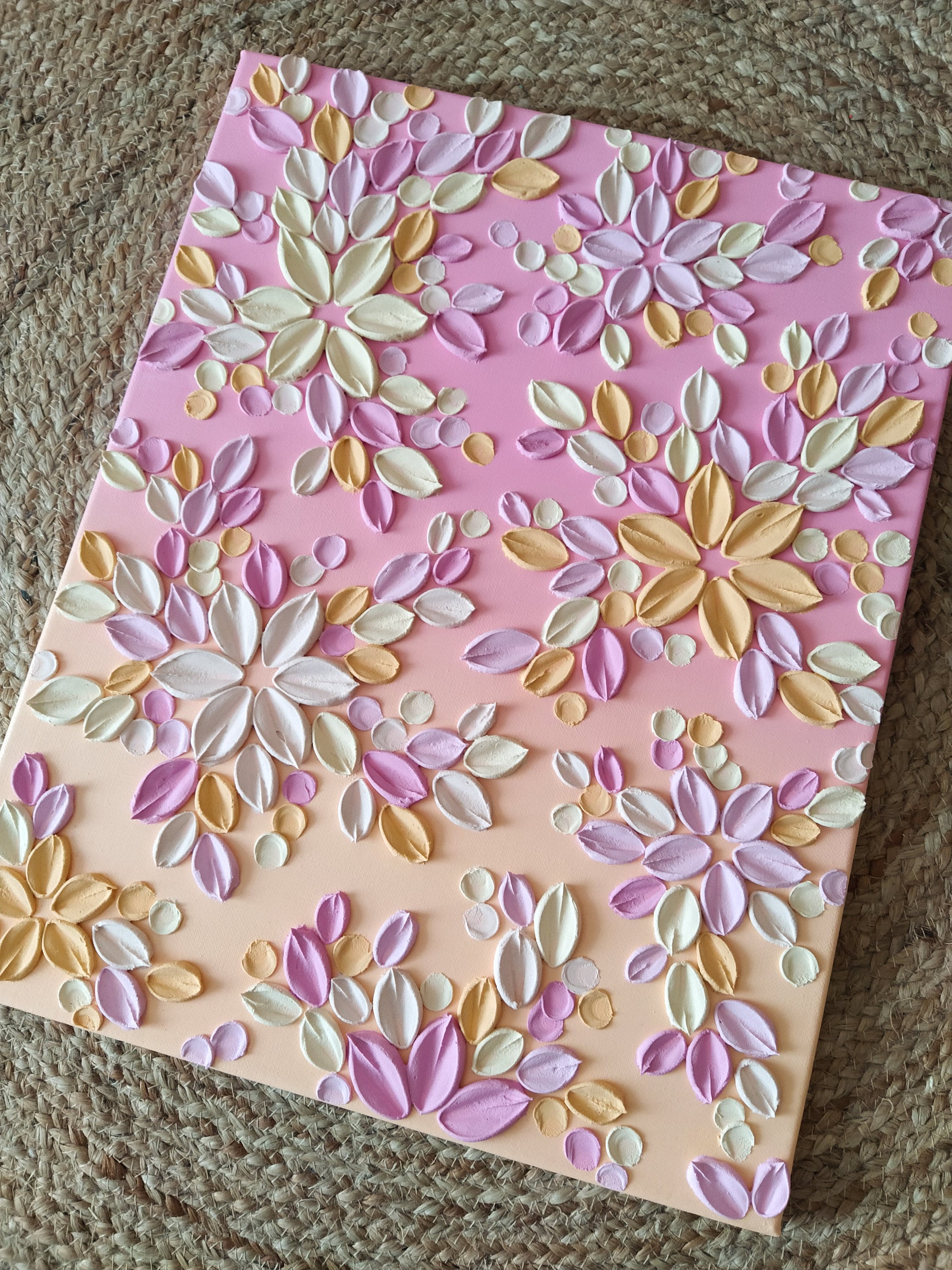 Textured Painting. Texture Floral Art. Textured Flower Painting. Wall ...