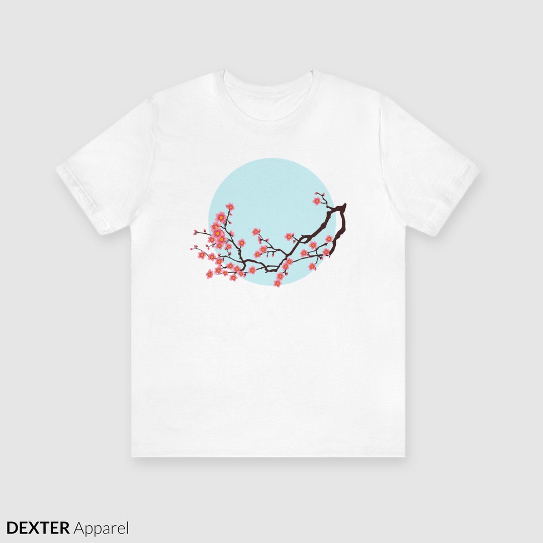 Cherry Blossom T-shirt, on Blue Sky, Floral Shirt - Etsy