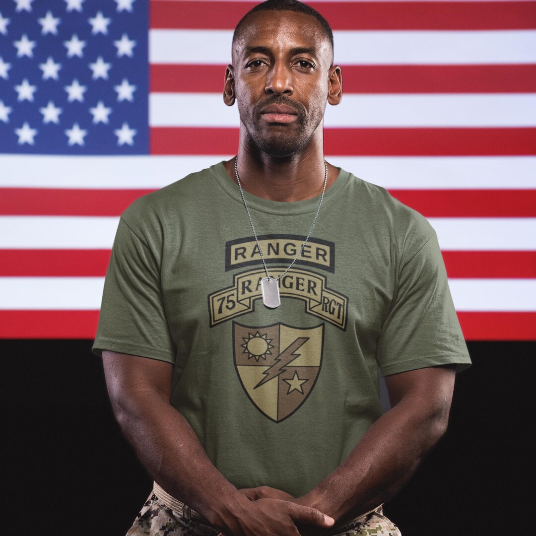 Ranger Regiment T-shirt, U S Army, OCP Subdued Colors, Airborne Tab ...