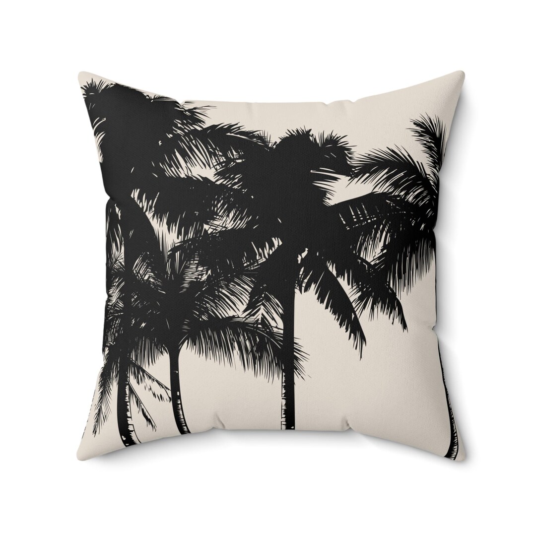 Palm Tree Throw Pillow Coastal Palm Print Decor for Living Room or Beach House - Etsy