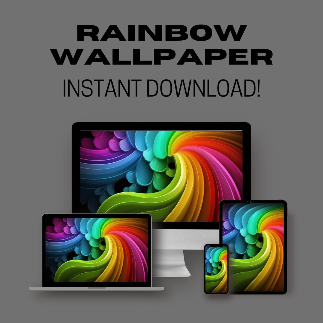 Rainbow Digital Download Wallpaper for Tablets Desktops Mobile Instant ...