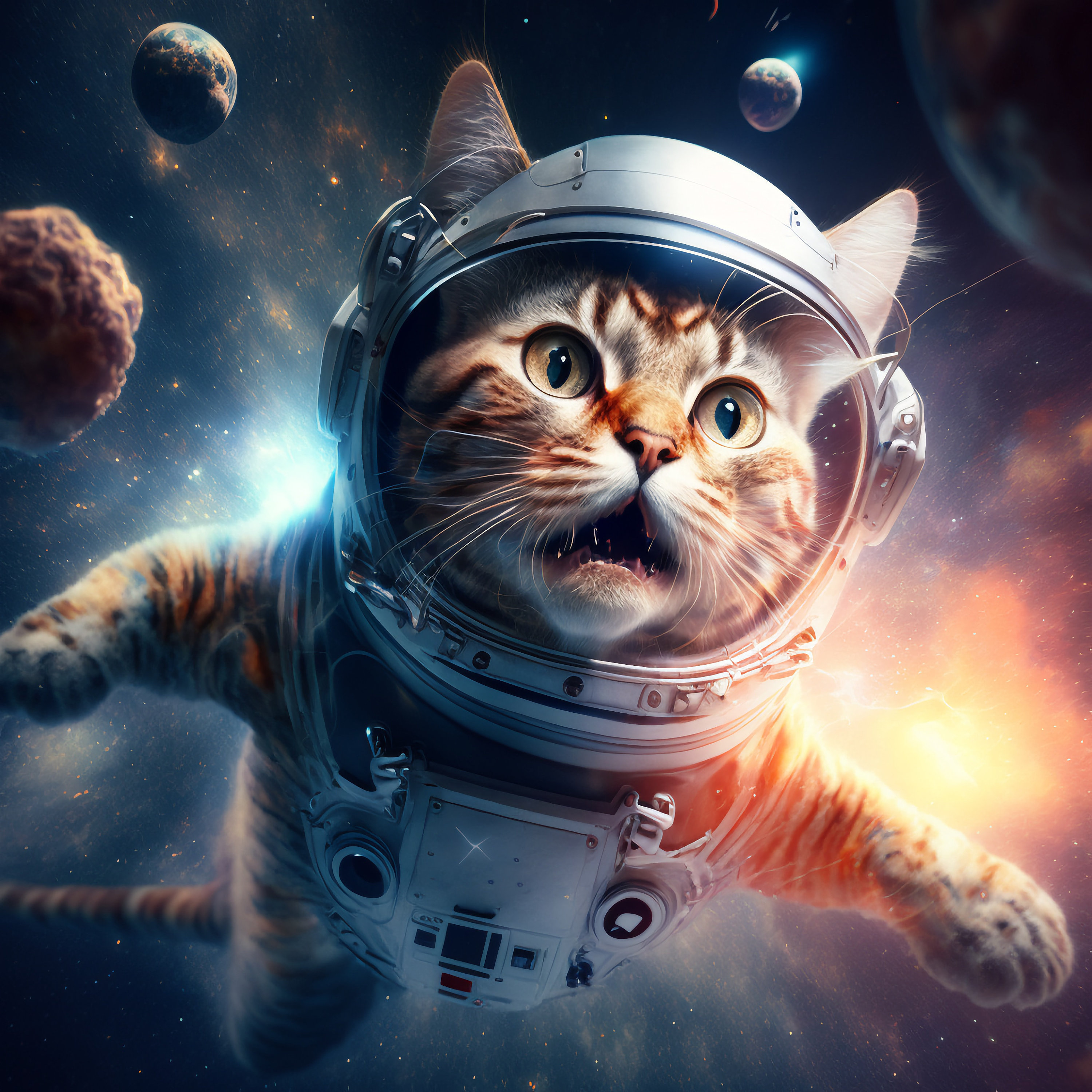 Funny Cat Ai Art Instant Download for Desktop - Etsy