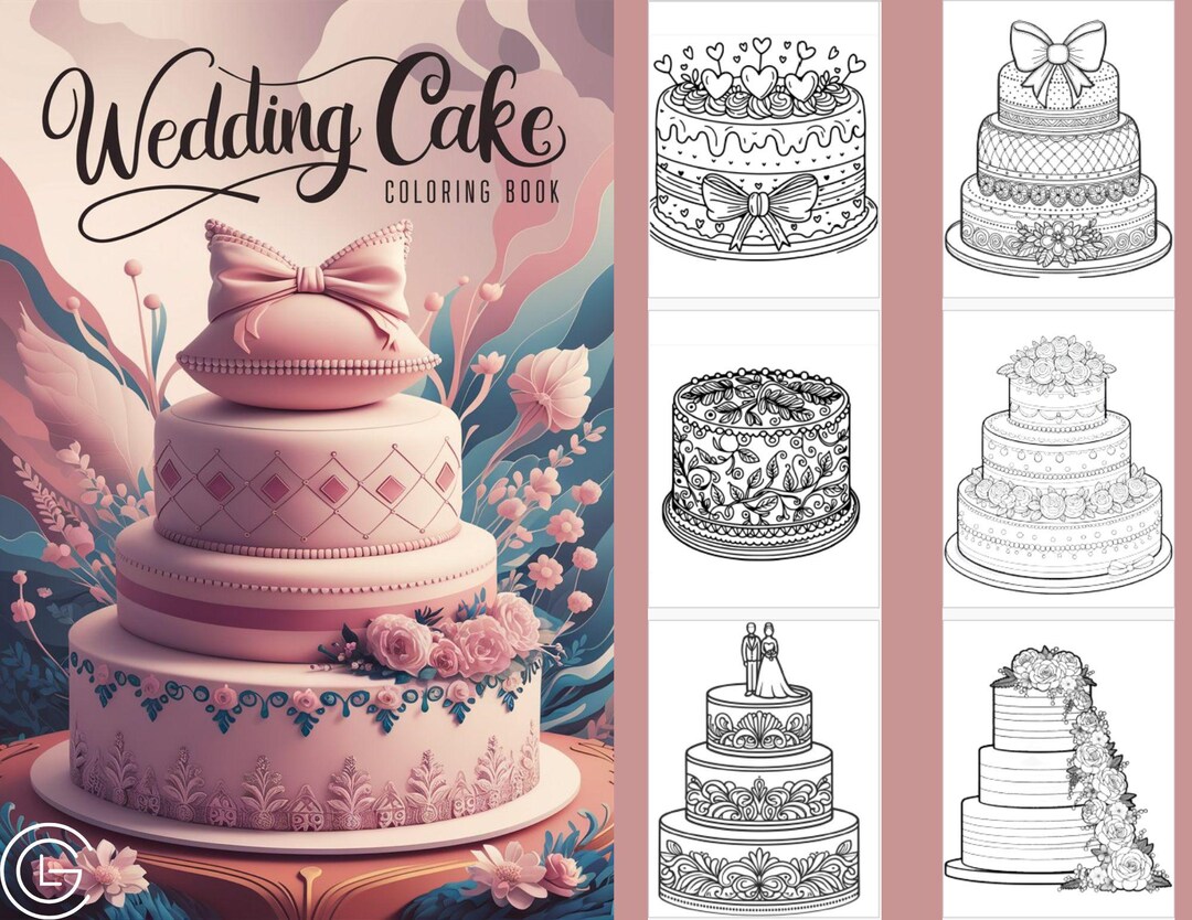 Wedding Cake Coloring Pages for All Ages - Etsy