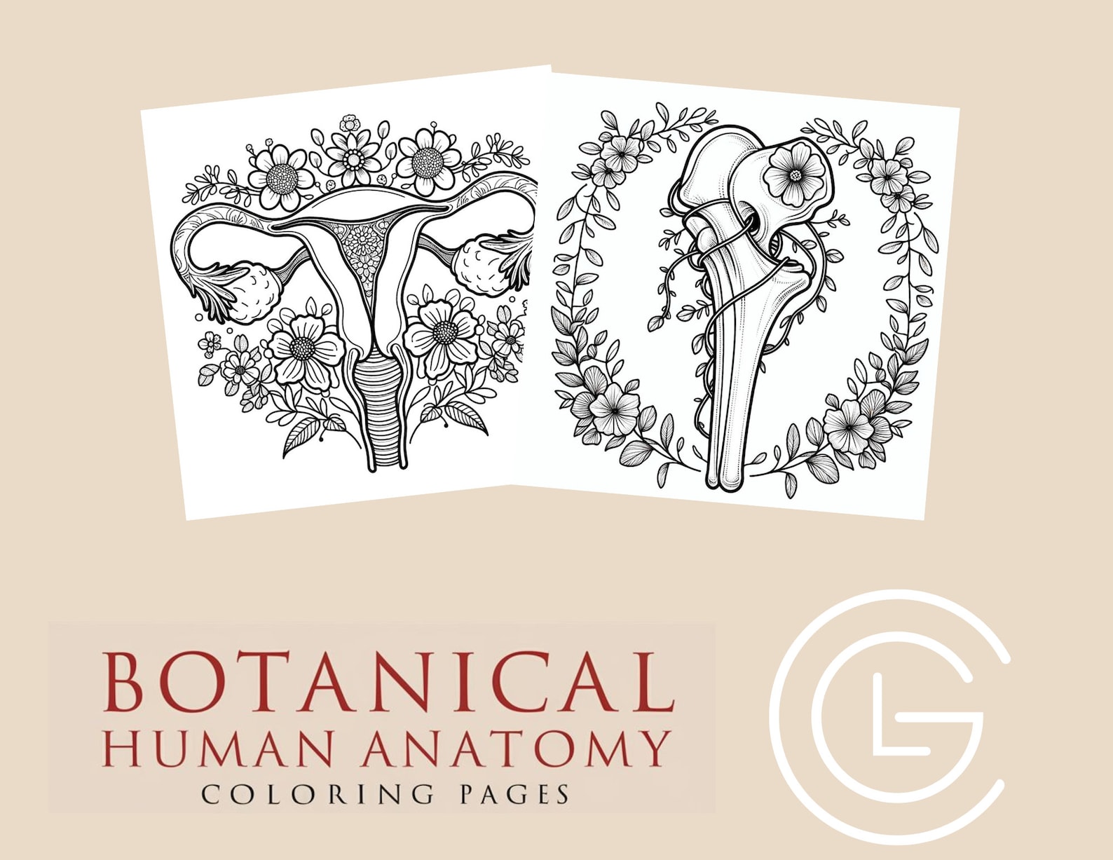 Botanical Human Anatomy Coloring Pages-10 Pages - Etsy