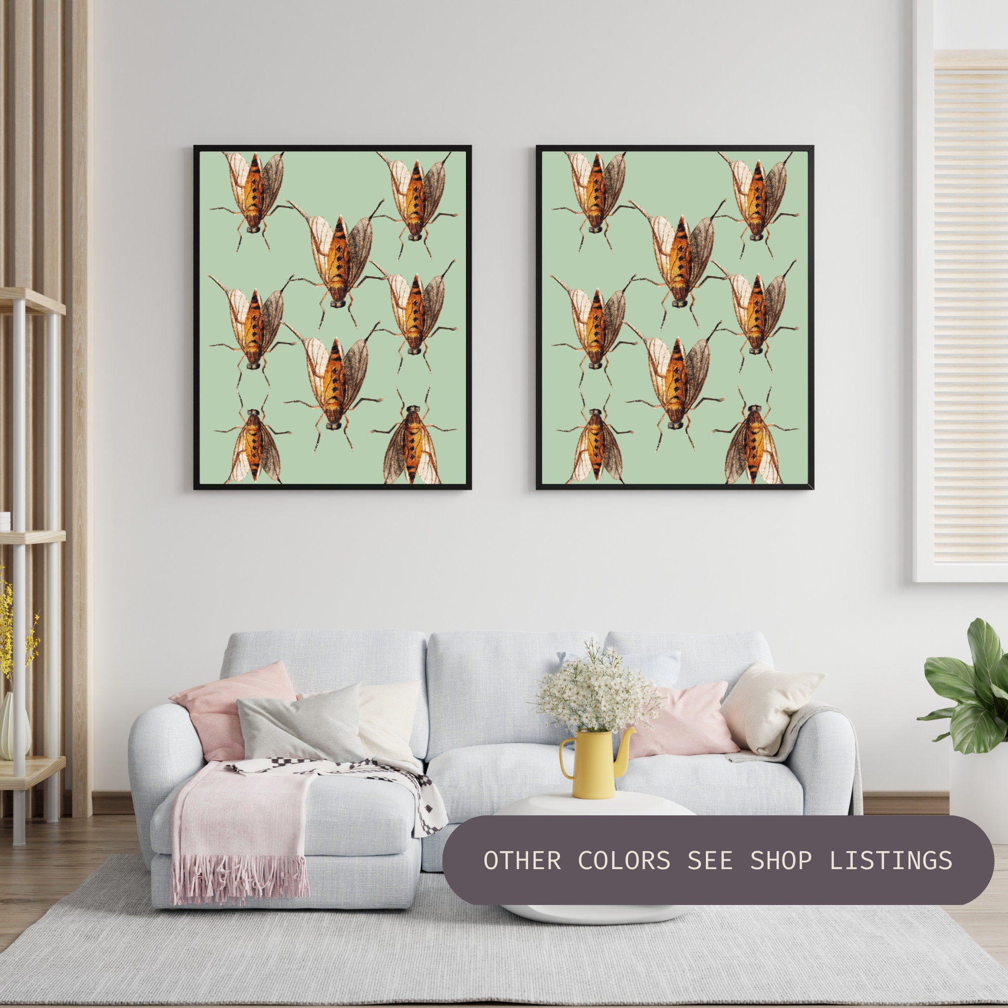 Vintage Poster, Jade Green ,blowfly,insect Flies, Fine Art,illustration ...