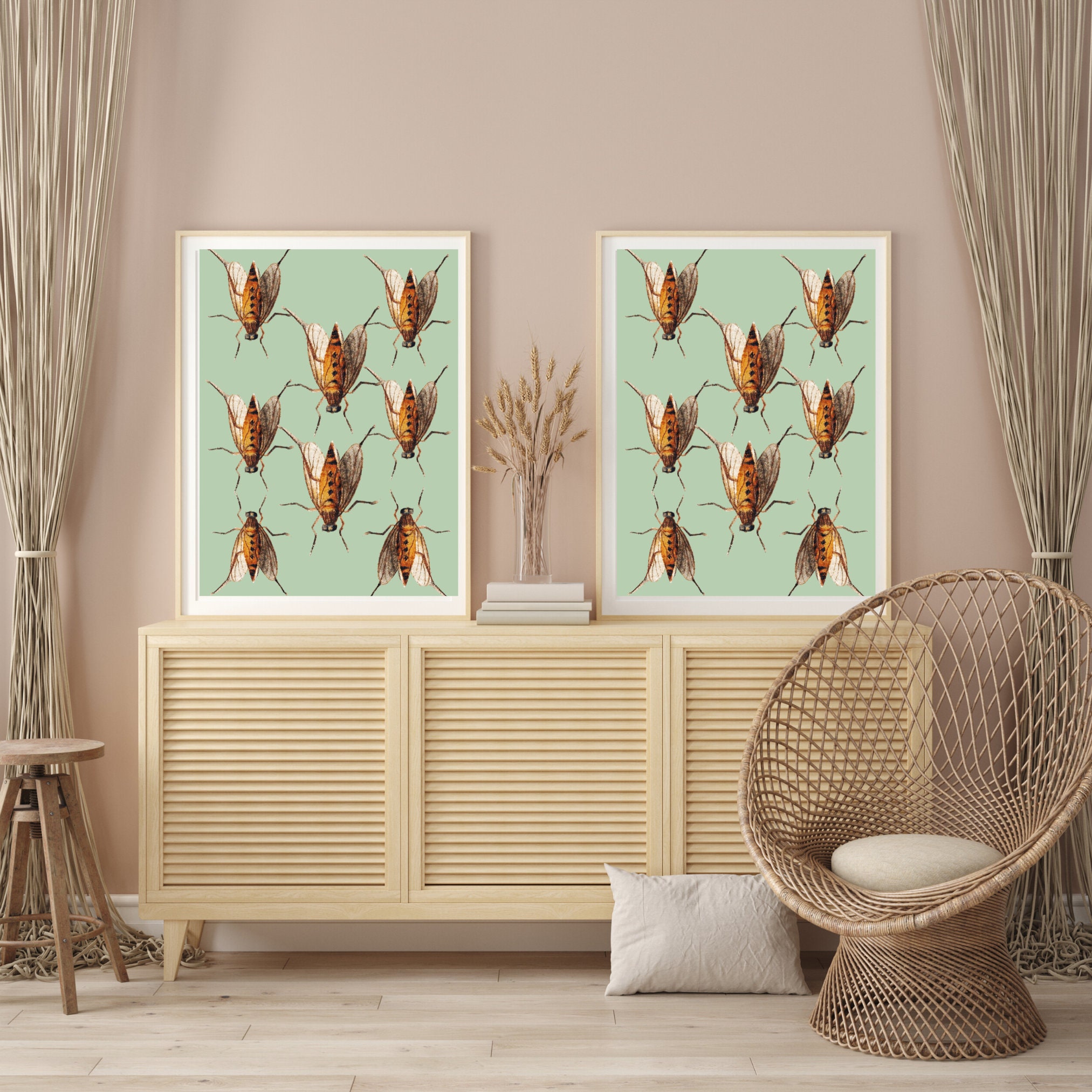 Vintage Poster, Jade Green ,blowfly,insect Flies, Fine Art,illustration ...