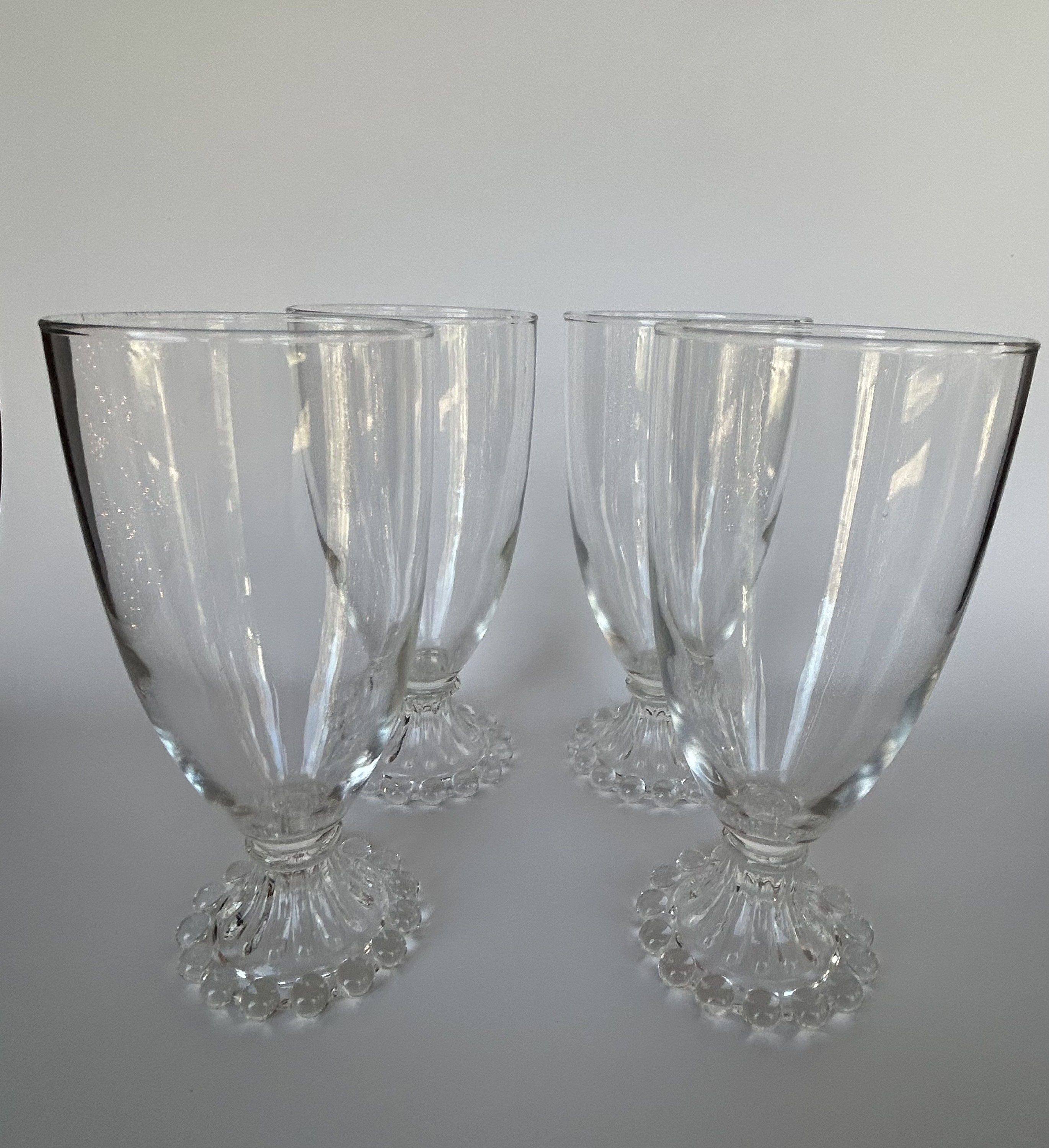 Vintage Anchor Hocking "boopie" Beaded Edge Pattern Clear, Footed Water or Wine Glasses - Etsy