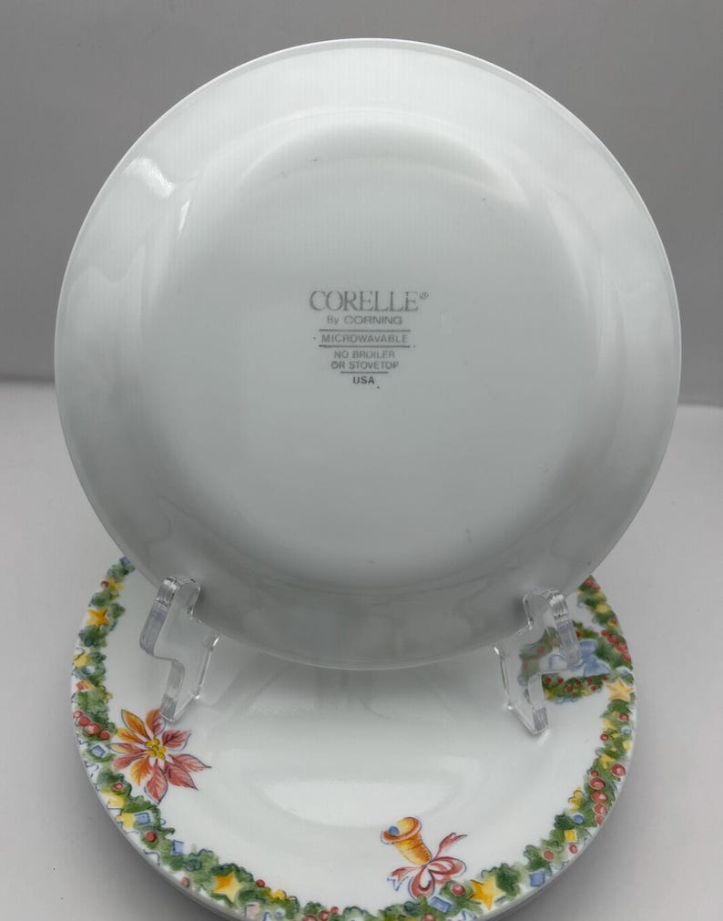 Vintage Corelle "christmas Joy" Set of 4 Salad or Luncheon Plates - Etsy