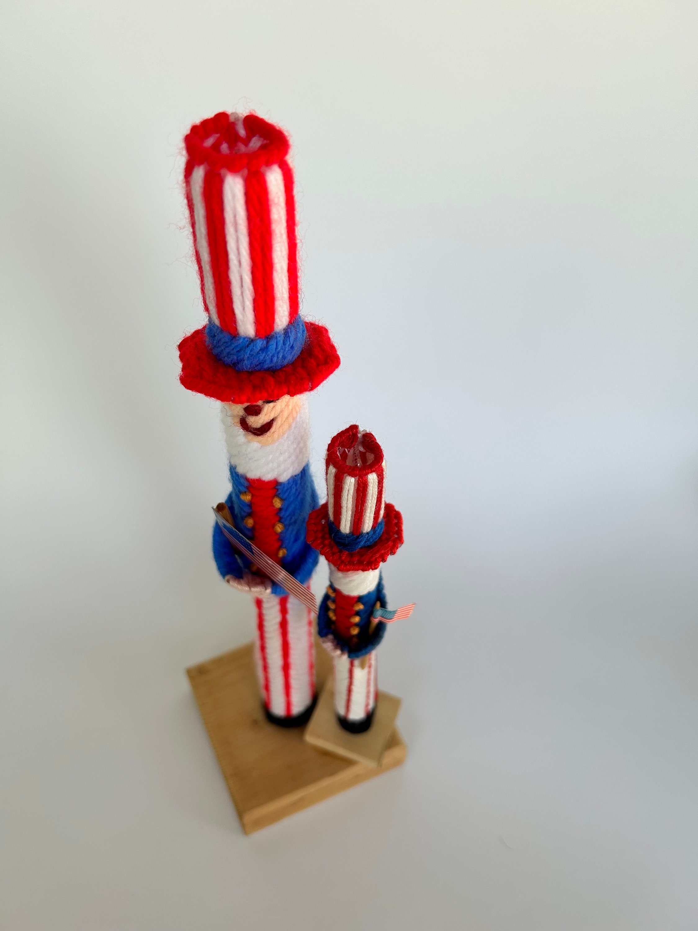 Vintage Uncle Sam(s) Yarn Figures, Patriotic Decor, 4th of July Uncle ...