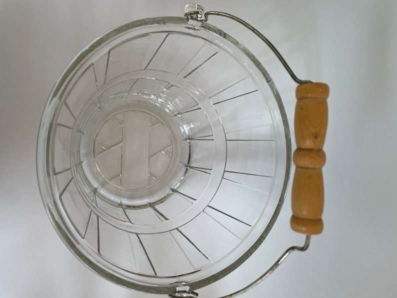 Vintage Anchor Hocking Ice Bucket With Wood Handle - Etsy
