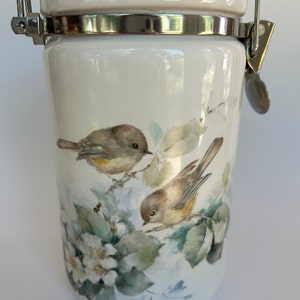 Handpainted Cannister With Birds - Etsy
