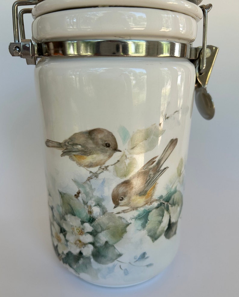 Handpainted Cannister With Birds - Etsy