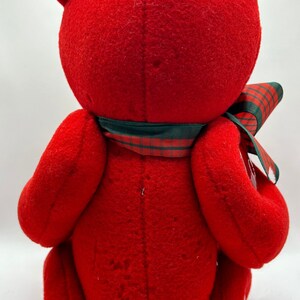 Vintage Handmade Red Felt Teddy Bear With Moveable Legs and Arms and ...