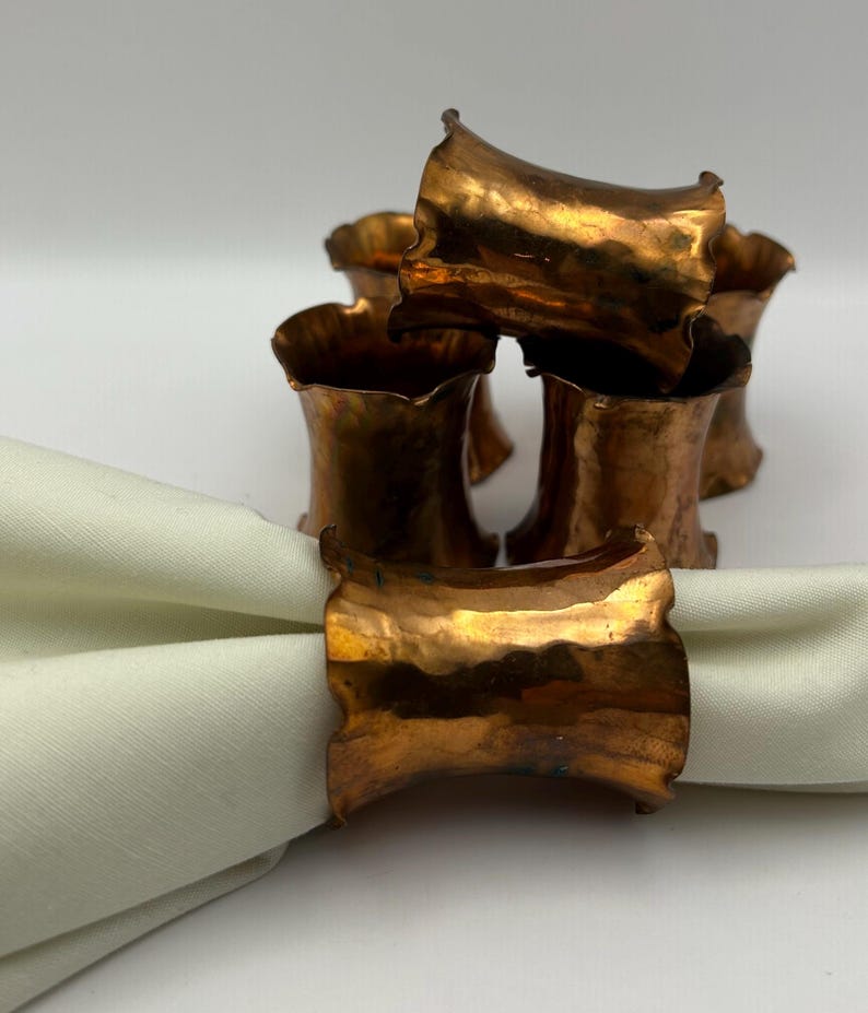 Vintage Copper Napkin Rings - Etsy