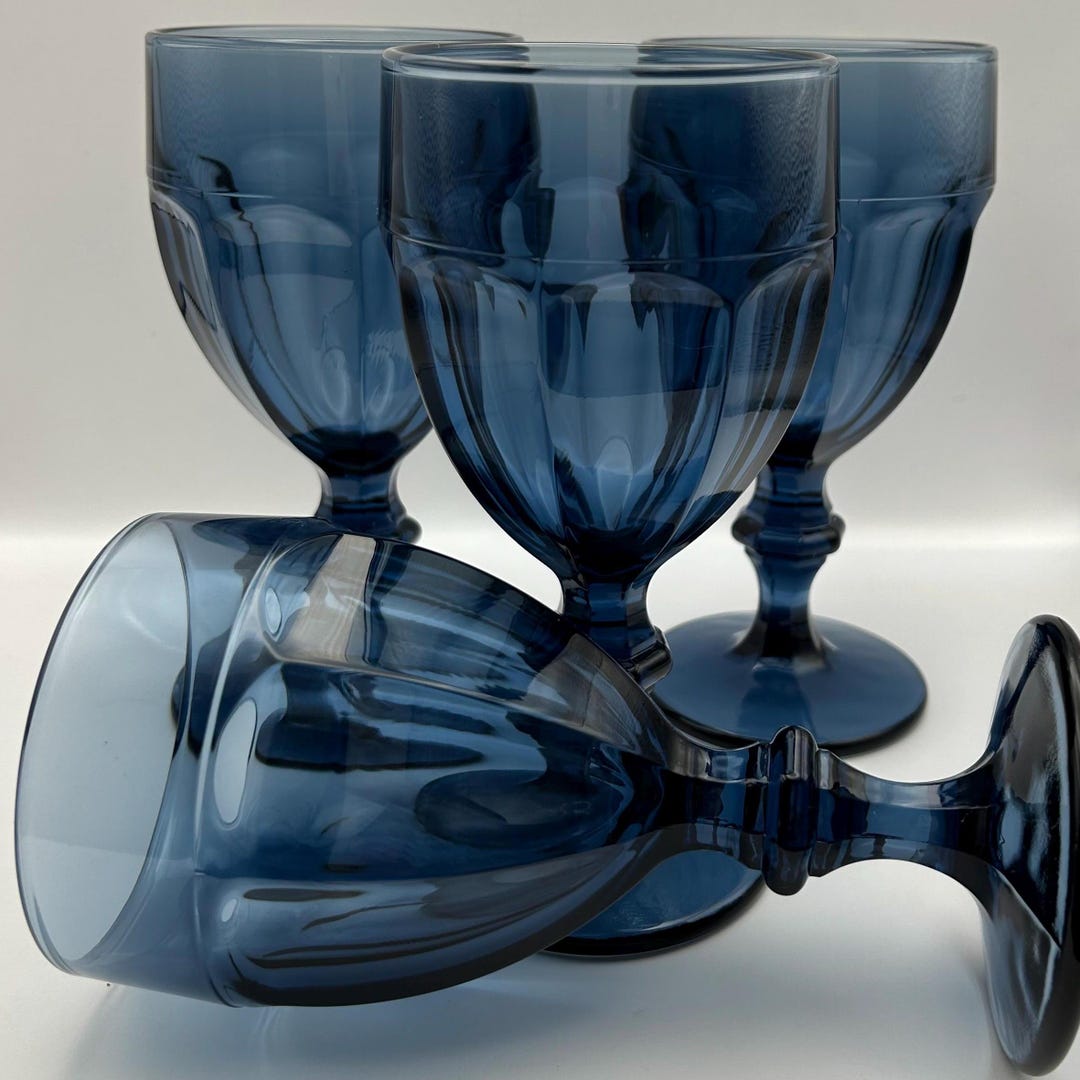 Vintage Libbey Gibraltar Cobalt Blue Goblets, Set of 8 - Etsy