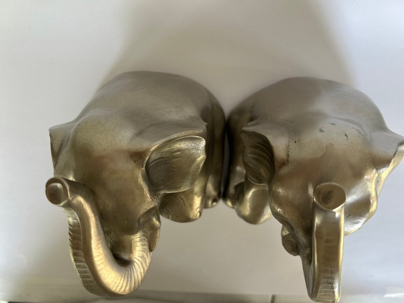 Vintage Set of Pewter Elephant Bookends - Etsy