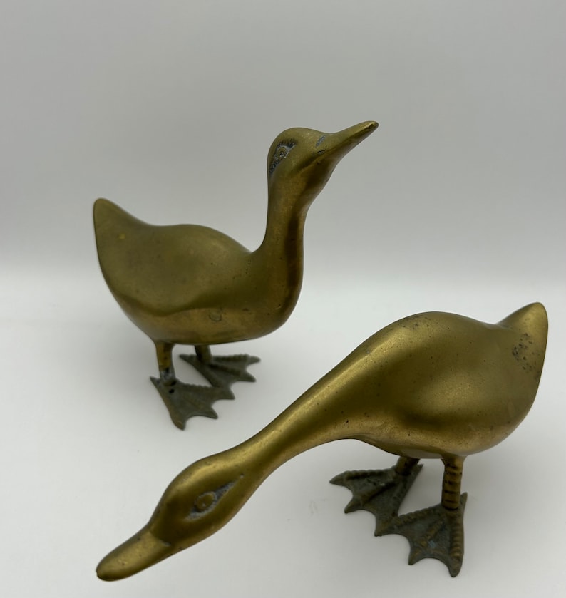 Pair of Mid Century Brass Duck Figurines - Etsy