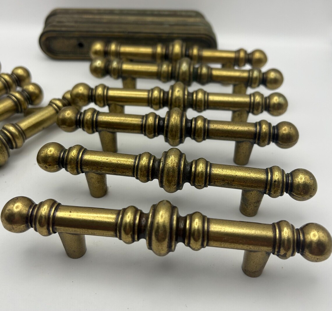 Vintage Amerock Burnished Brass Drawer Pulls, 3 Inch, Optional Back ...