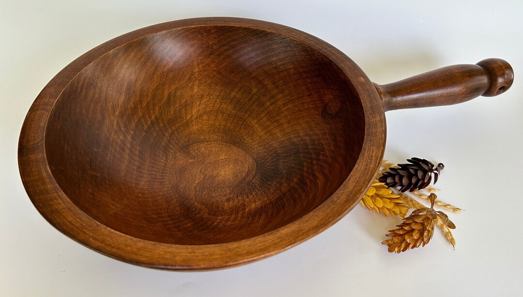 Vintage, Hand Carved Bowl With Handle by Woodcraftery - Etsy