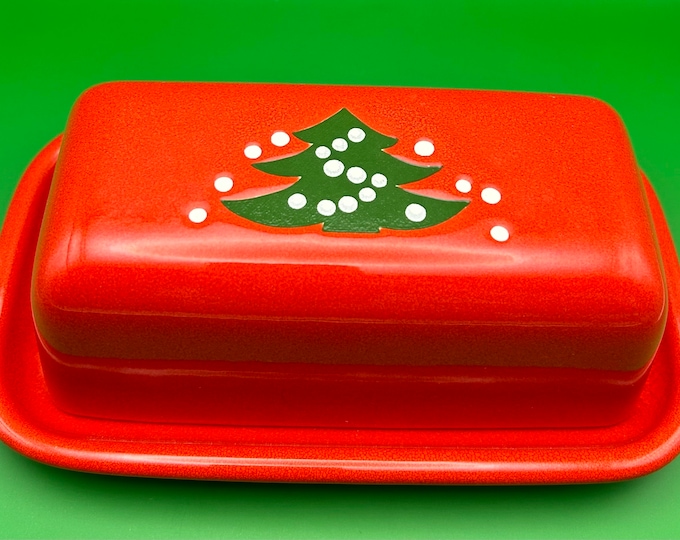 Vintage Waechtersbach Christmas Tree Butter Dish Set, Holiday ...