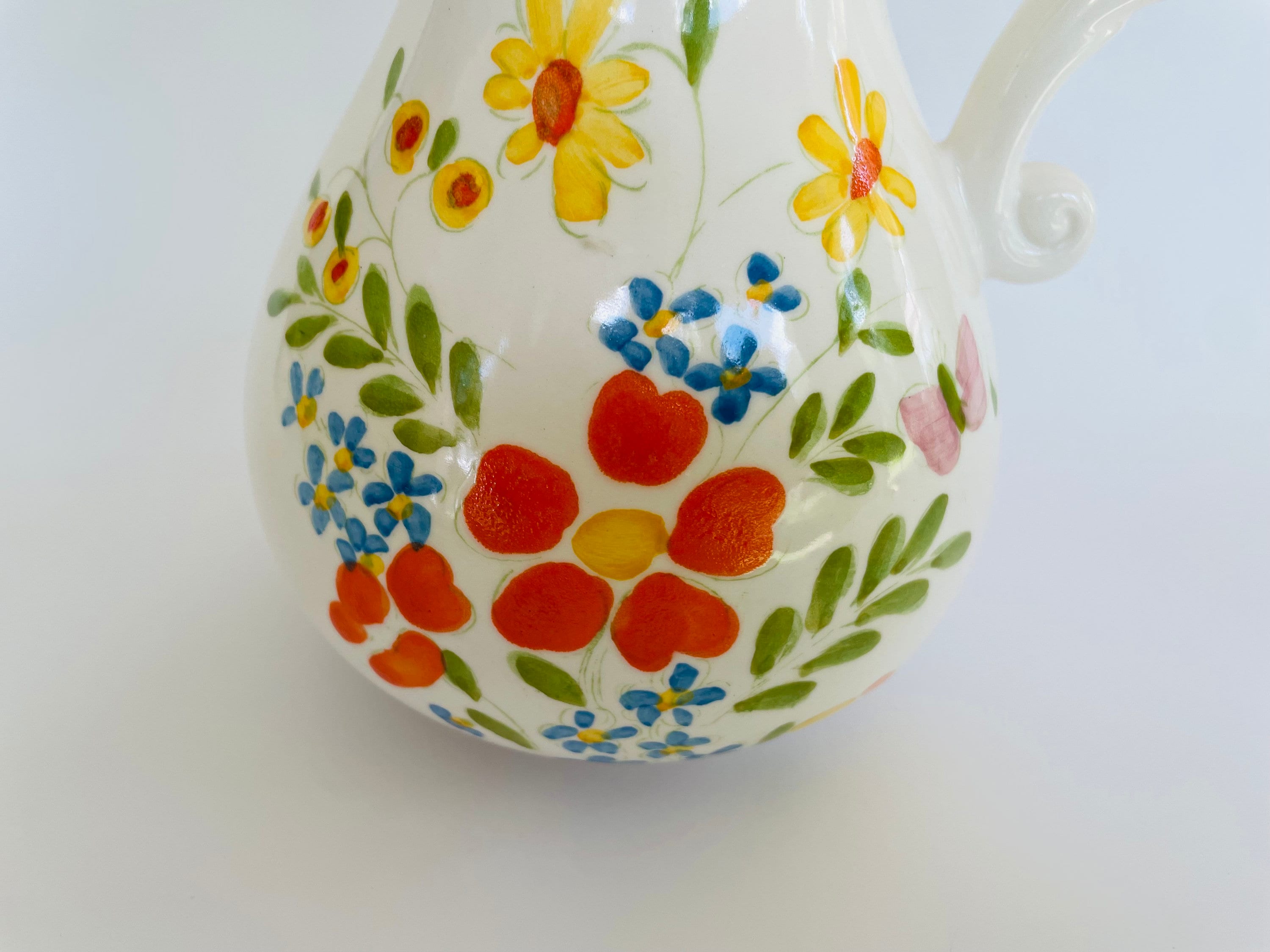 Cheerful Vintage FTDA Weiss-brazil Ceramic Hand Painted Pitcher Vase ...