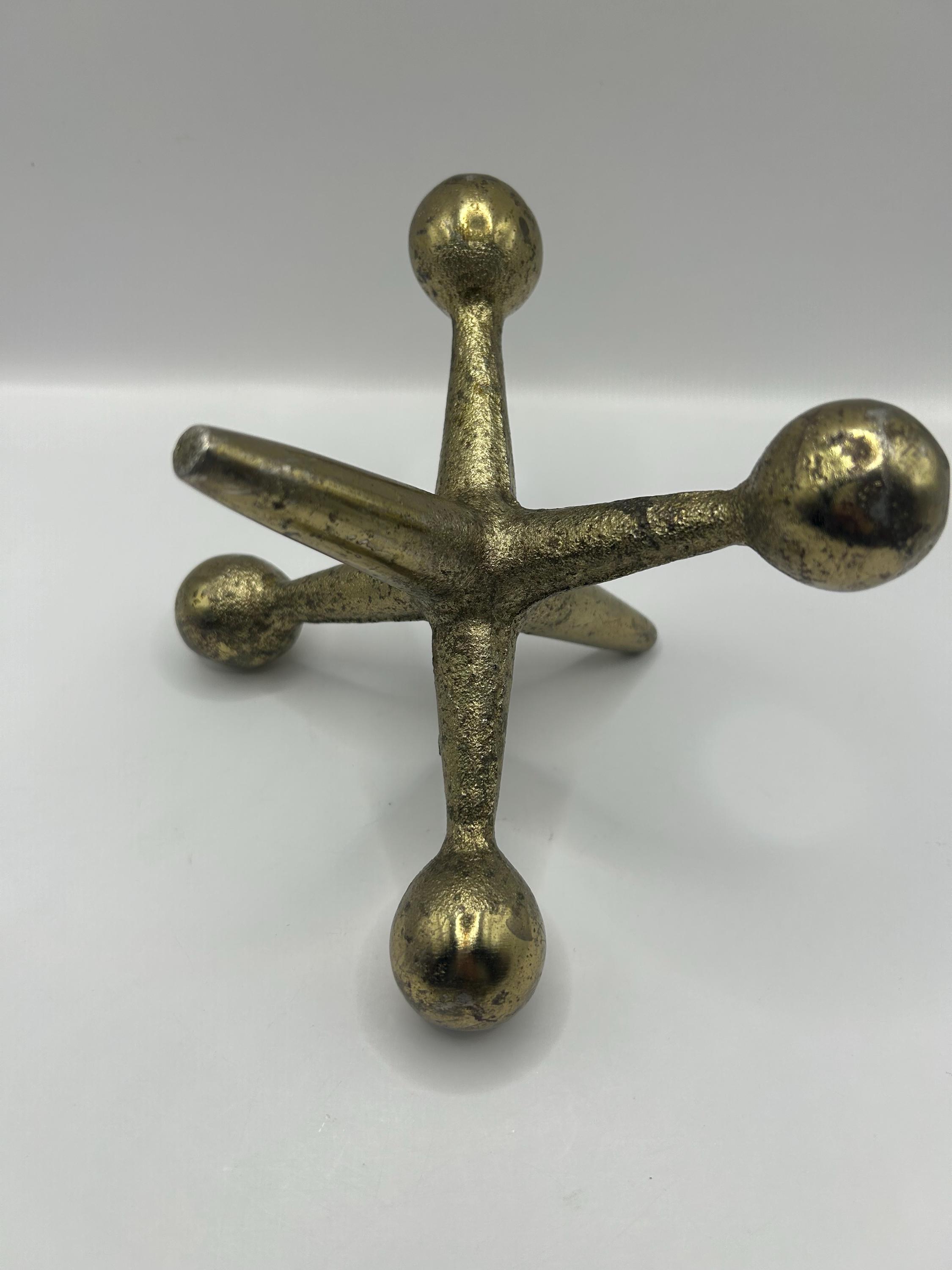 Vintage Mid Century Modern Heavy Brass Jack Sculpture, Bookend - Etsy