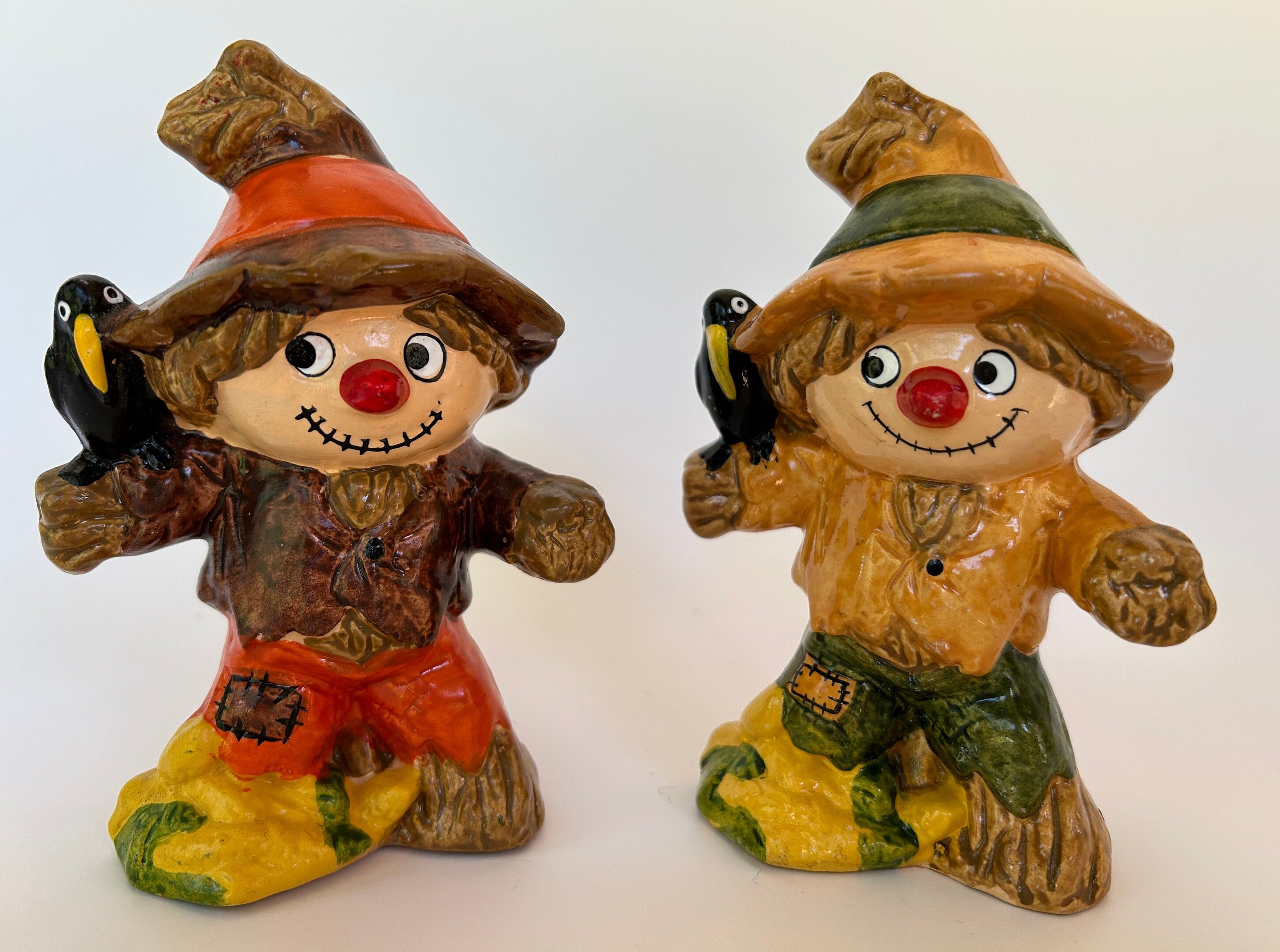 Vintage Scarecrow Figurines, Hand Painted, Parma by AAI, Made in Taiwan ...