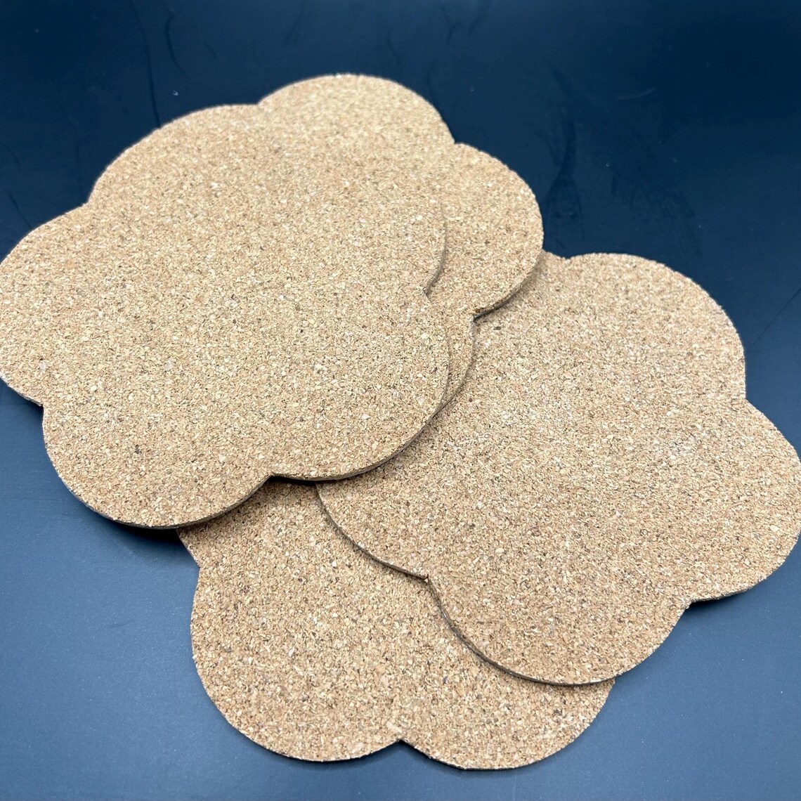 Vintage Capiz Shell Coasters With Scalloped Edge and Cork Backing, Set ...