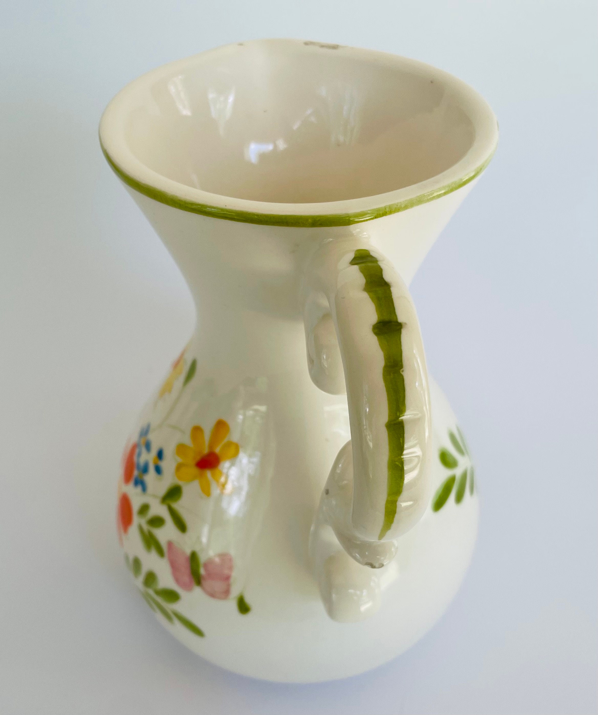 Cheerful Vintage FTDA Weiss-brazil Ceramic Hand Painted Pitcher Vase ...