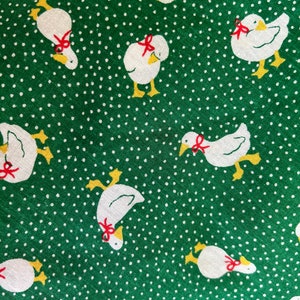 Vintage Christmas Geese With Red Bows Round Tablecloth, 1980s Geese ...
