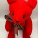 Vintage Handmade Red Felt Teddy Bear With Moveable Legs and Arms and ...