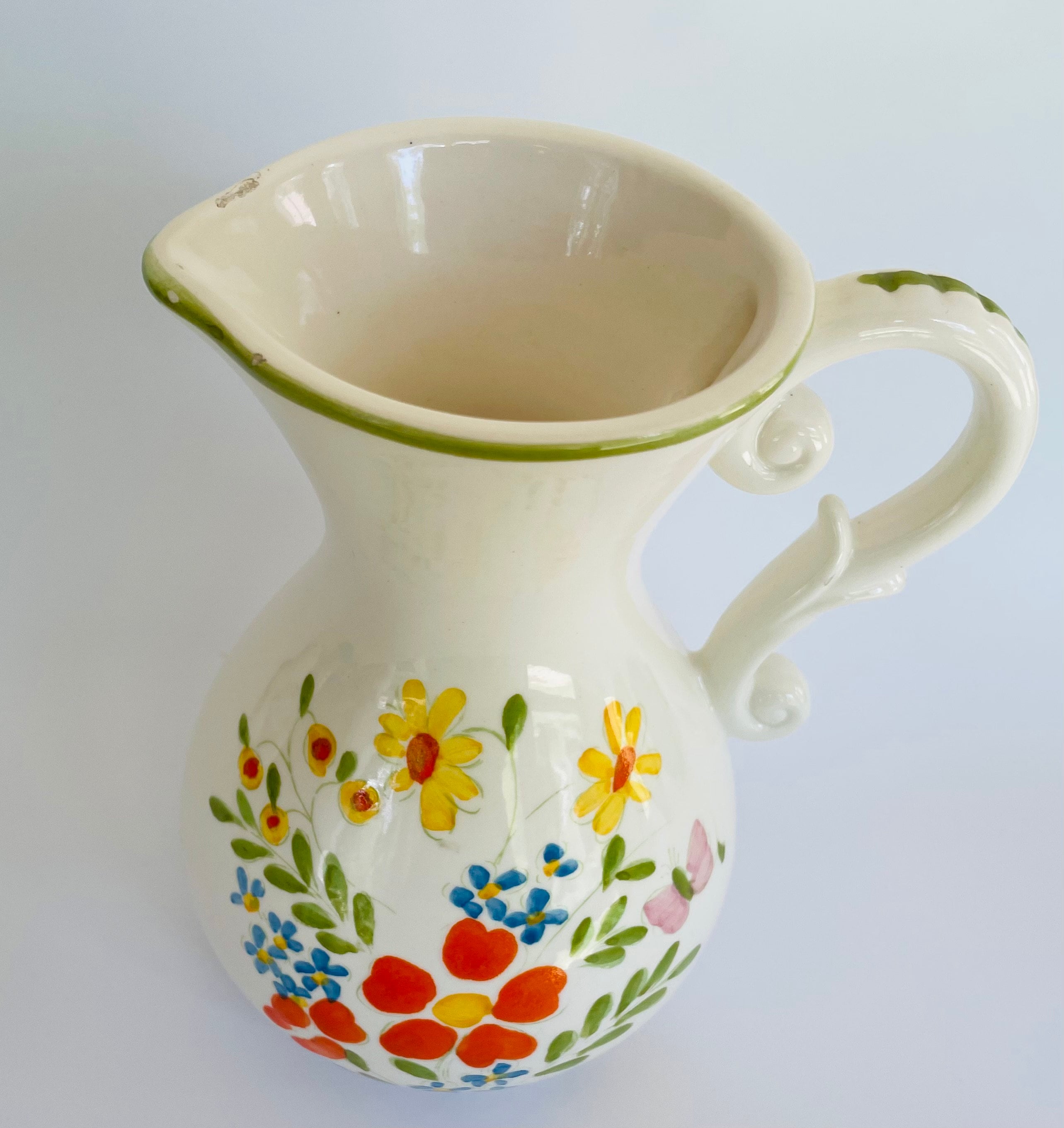 Cheerful Vintage FTDA Weiss-brazil Ceramic Hand Painted Pitcher Vase ...