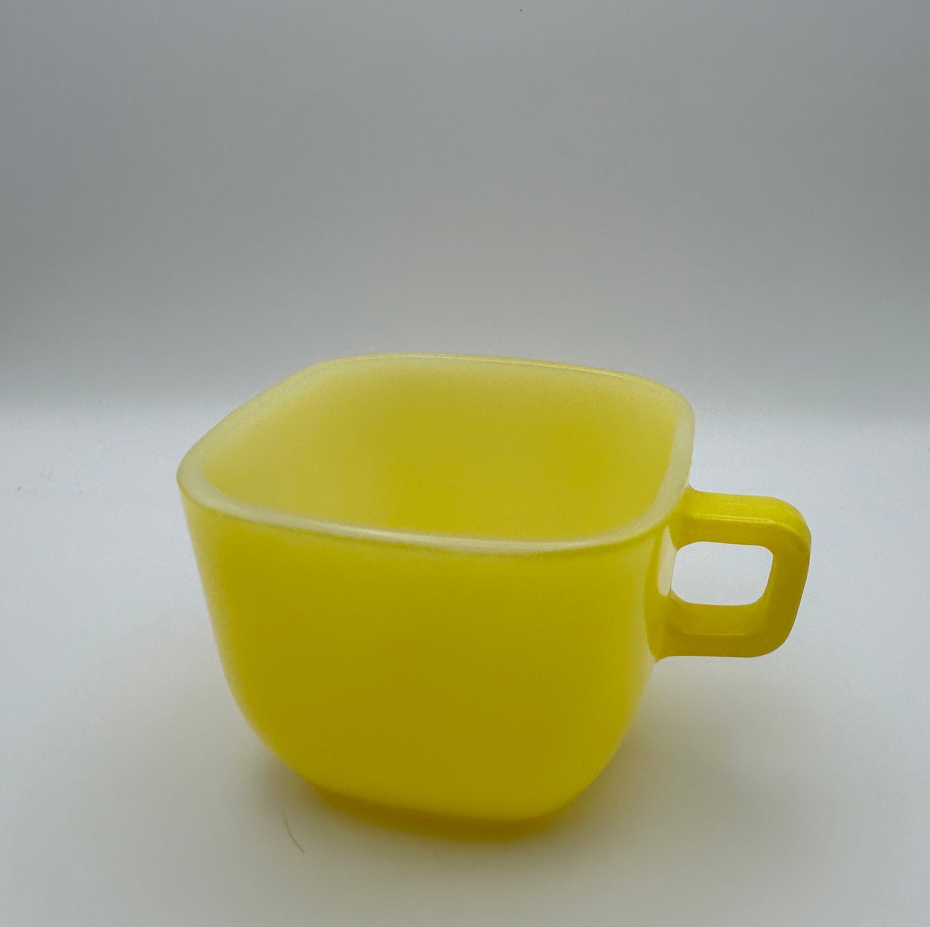 Vintage 1950s Made in America Glasbake Mugs Set of 4 Milkglass Teal ...