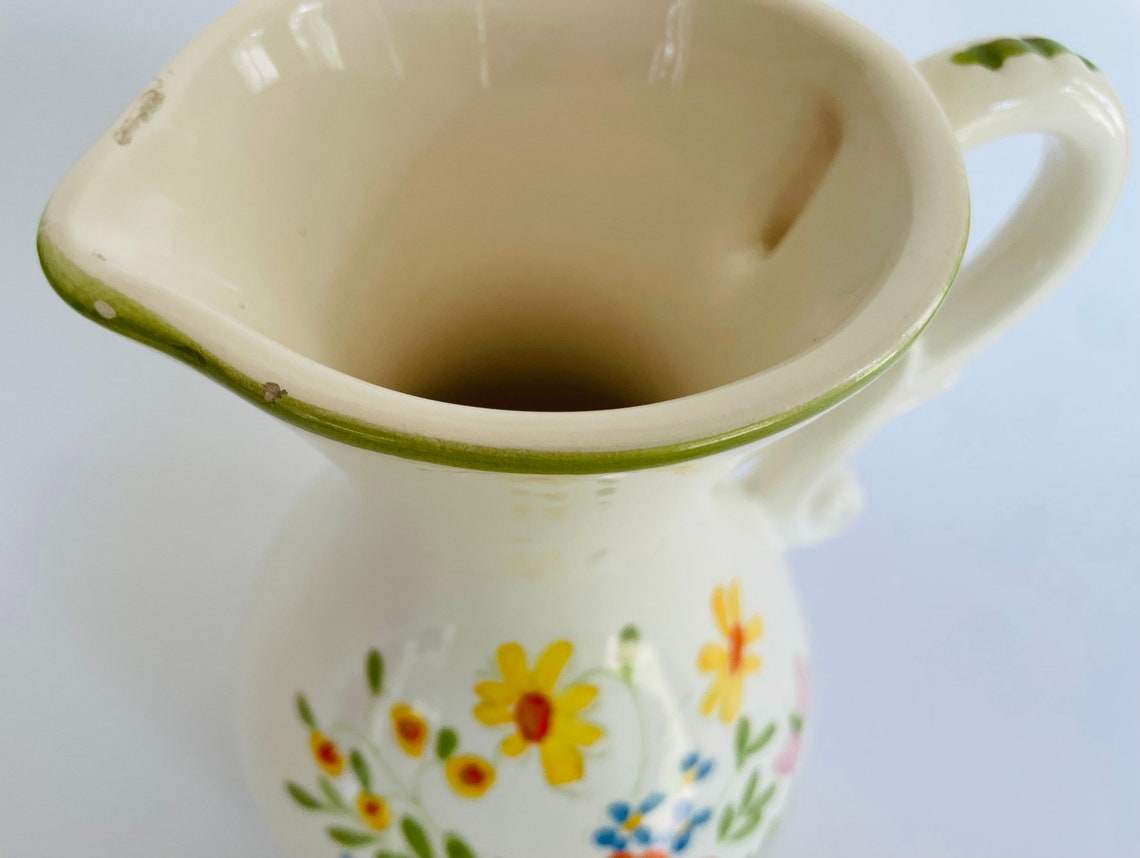 Cheerful Vintage FTDA Weiss-brazil Ceramic Hand Painted Pitcher Vase ...