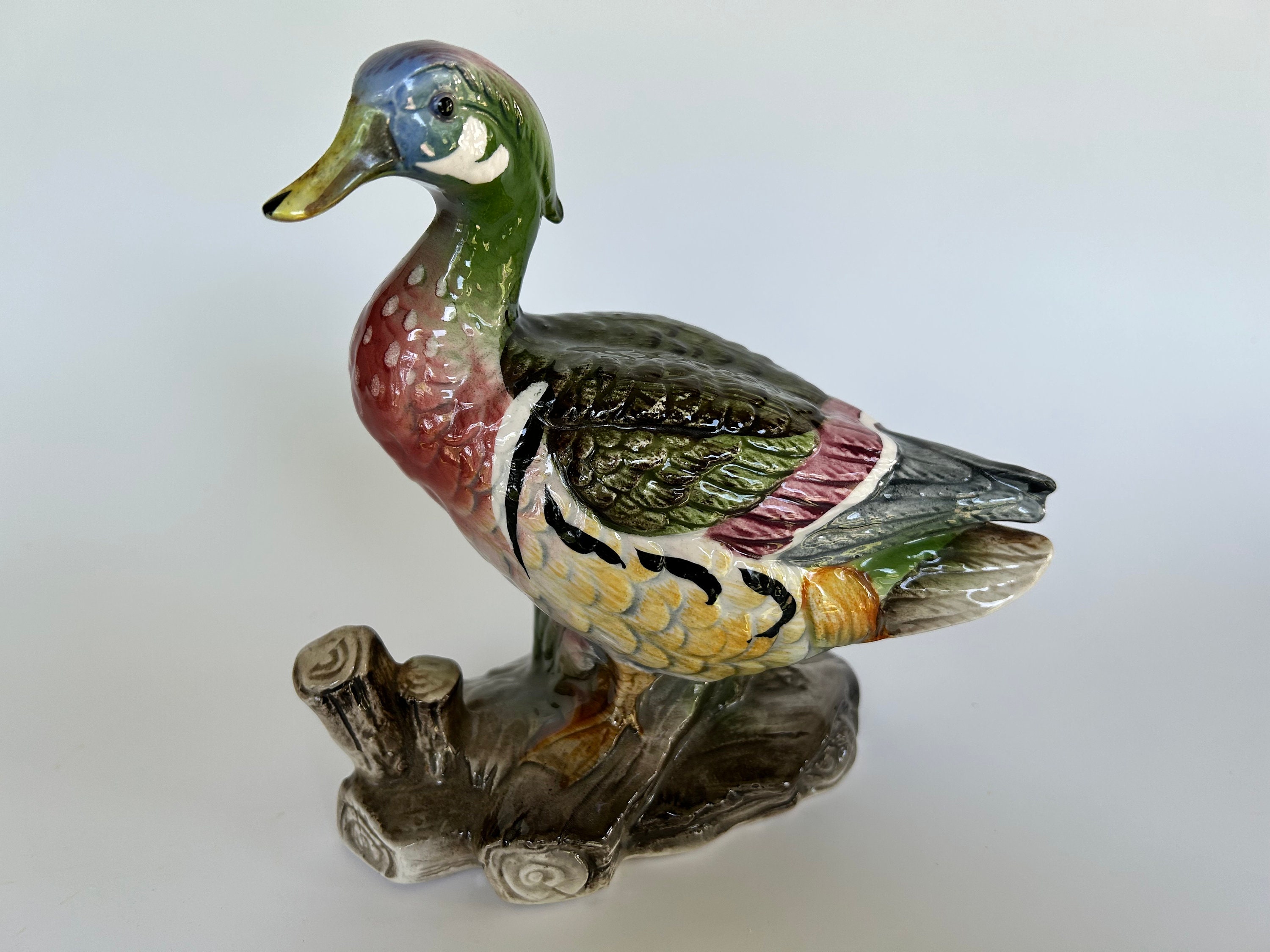 Vintage Porcelain Wood Duck Figurine - Etsy