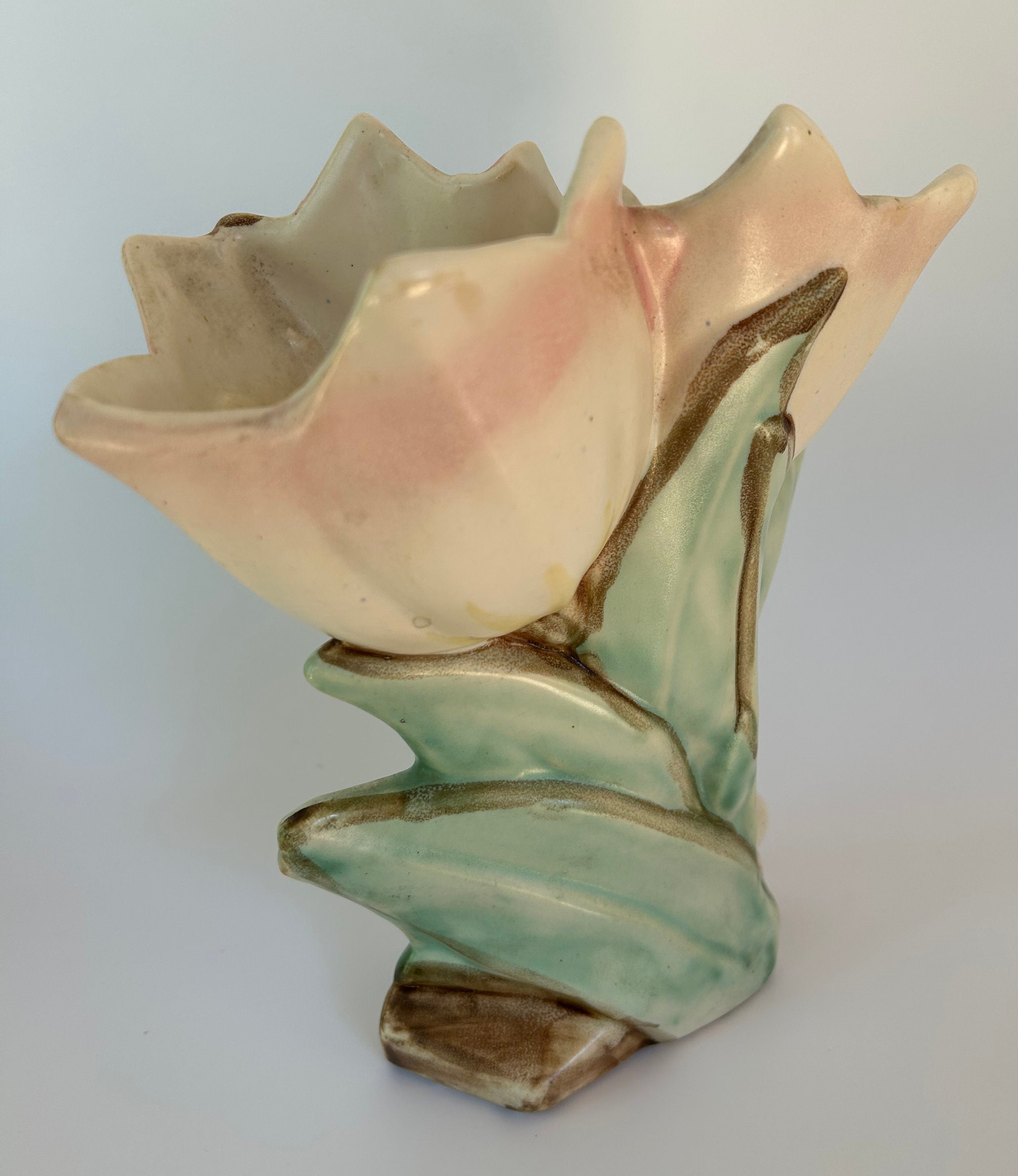 Vintage Mccoy Pottery Tulip Vase Pink and Creamy White - Etsy