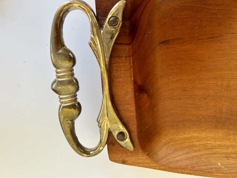 Vintage Rosewood Tray With Brass Handles by Kromex - Etsy