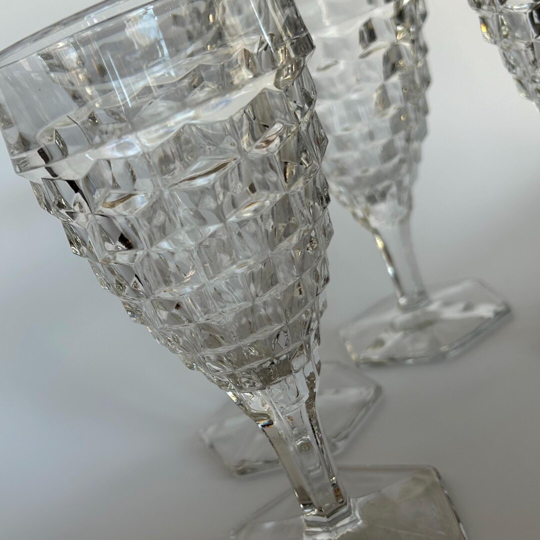 Vintage Crystal Fostoria American Stemware Set of 4, Early American ...