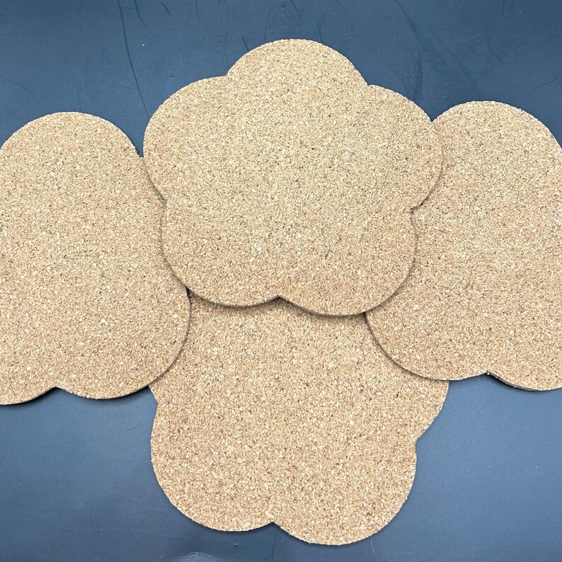 Vintage Capiz Shell Coasters With Scalloped Edge and Cork Backing, Set ...