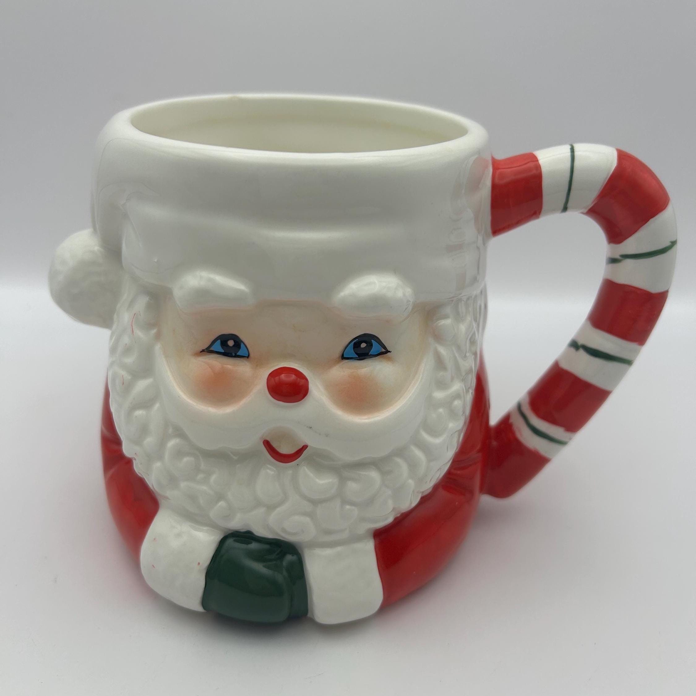 Vintage Hand Painted Santa Coffee Mug - Etsy