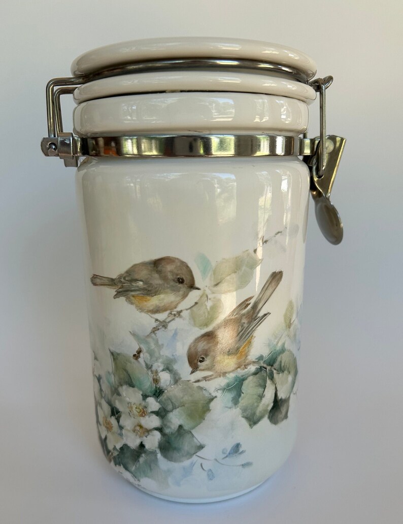 Handpainted Cannister With Birds - Etsy