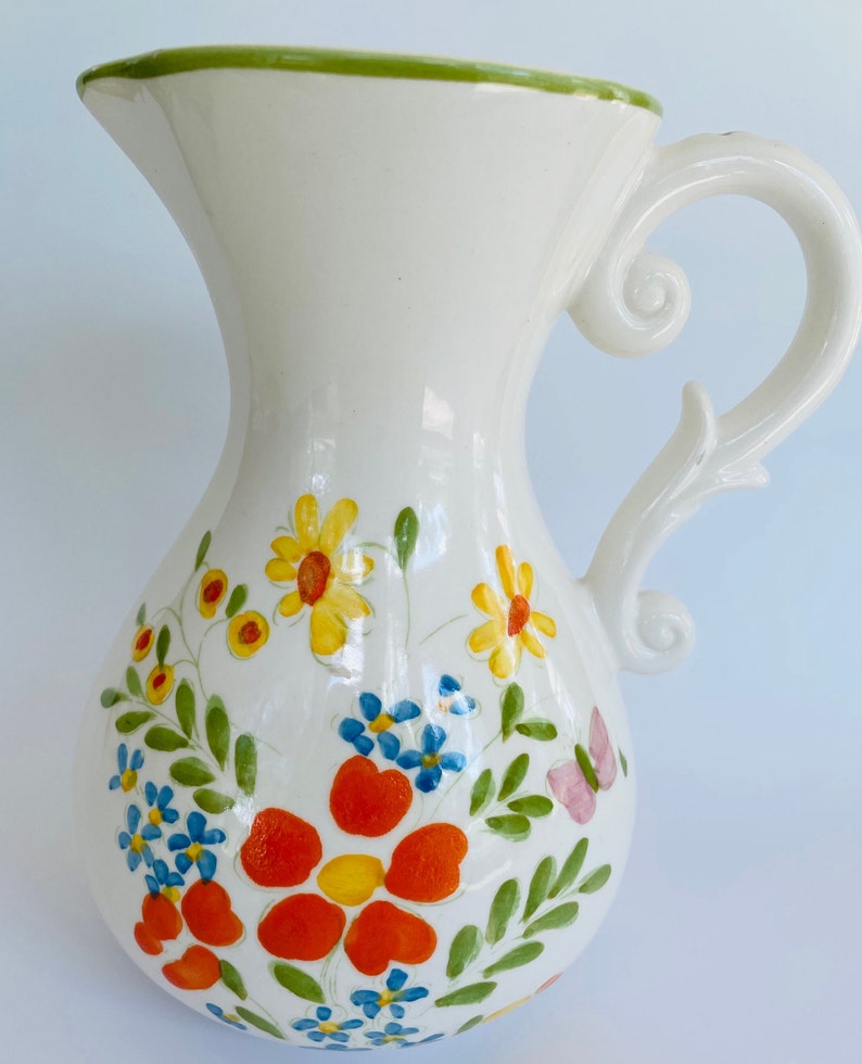 Cheerful Vintage FTDA Weiss-brazil Ceramic Hand Painted Pitcher Vase ...