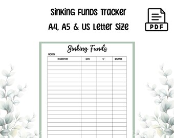 Printable Savings Tracker Sinking Funds Tracker Savings - Etsy