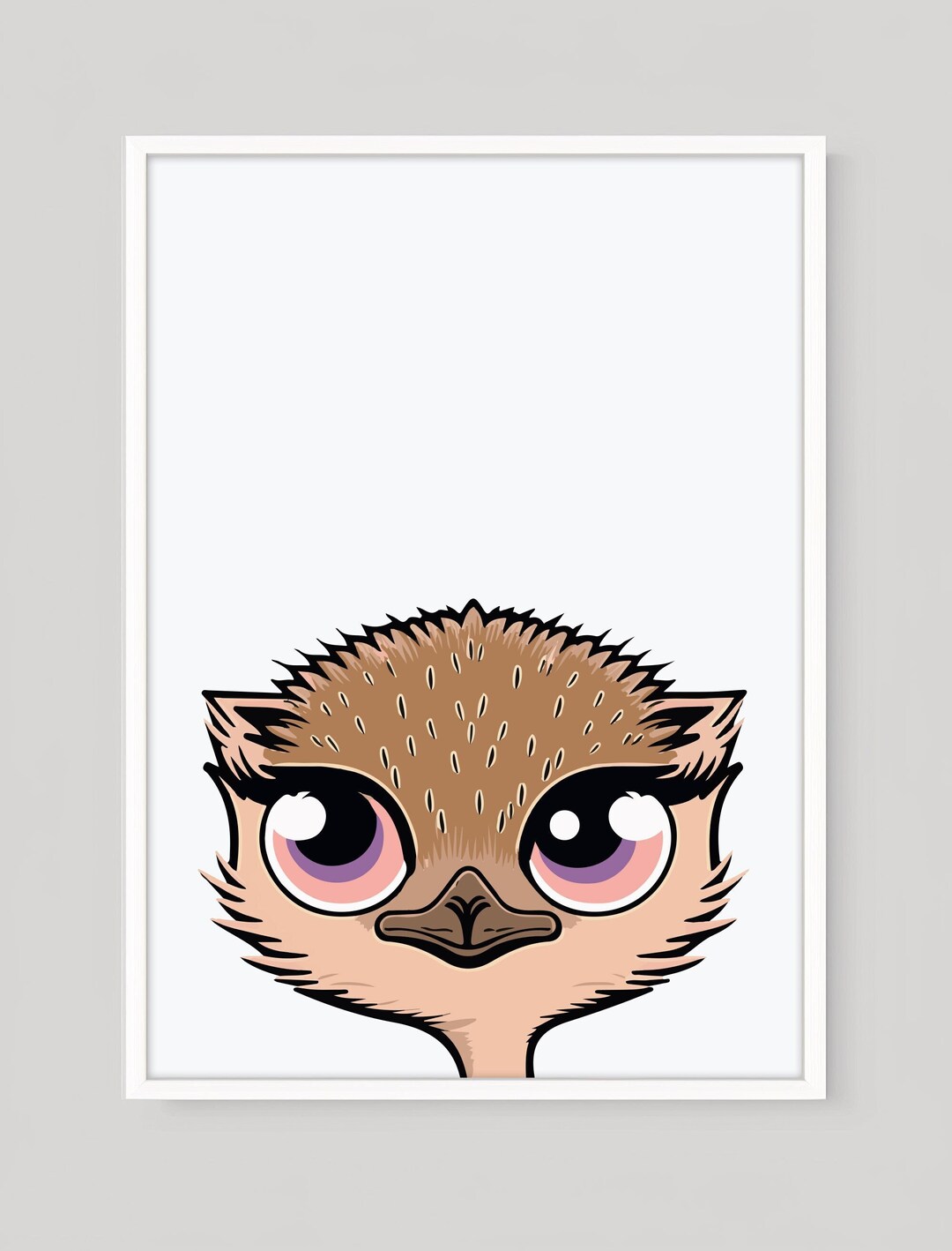 Cute Emu Face Illustration Poster Add a Touch of Fun to Your Little One ...
