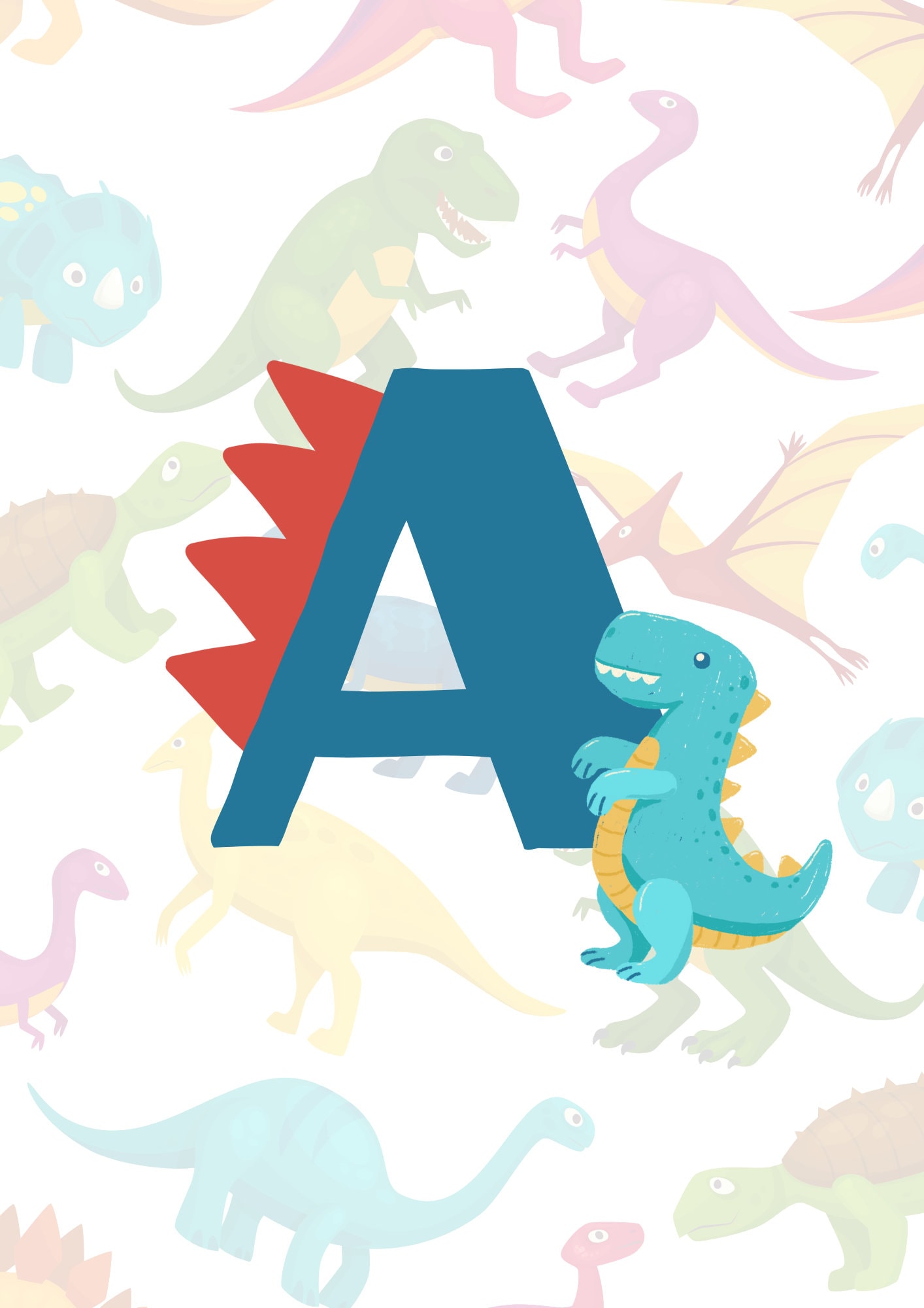 Dinosaur Alphabet Printable - Etsy