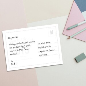 BTS Jimin Postcard Like Crazy Lyrics Bangtan Mail Gift for ARMY Fan Art ...