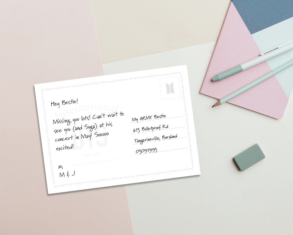 BTS Vocal Line 4 Postcard Set Lyrics Bangtan Mail Gift ARMY Fan Art ...