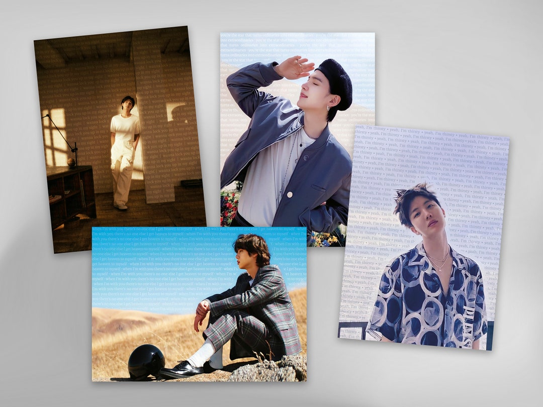 BTS Hyung Line 4 Postcard Set Lyrics Bangtan Mail Gift ARMY Fan Art Bias Kpop Stationary ...