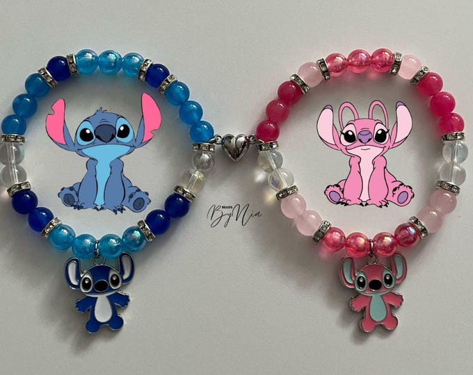 Stitch and Angel Matching Bracelets - Etsy Canada